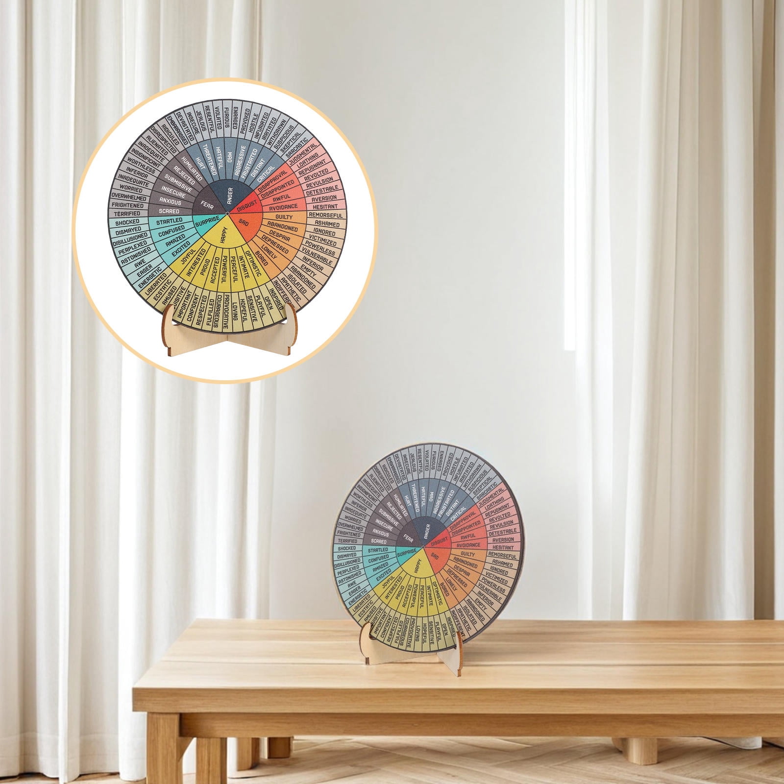 Raindrops Feelings Wheel Office Desk Decor Double Sided Mental Emotions ...