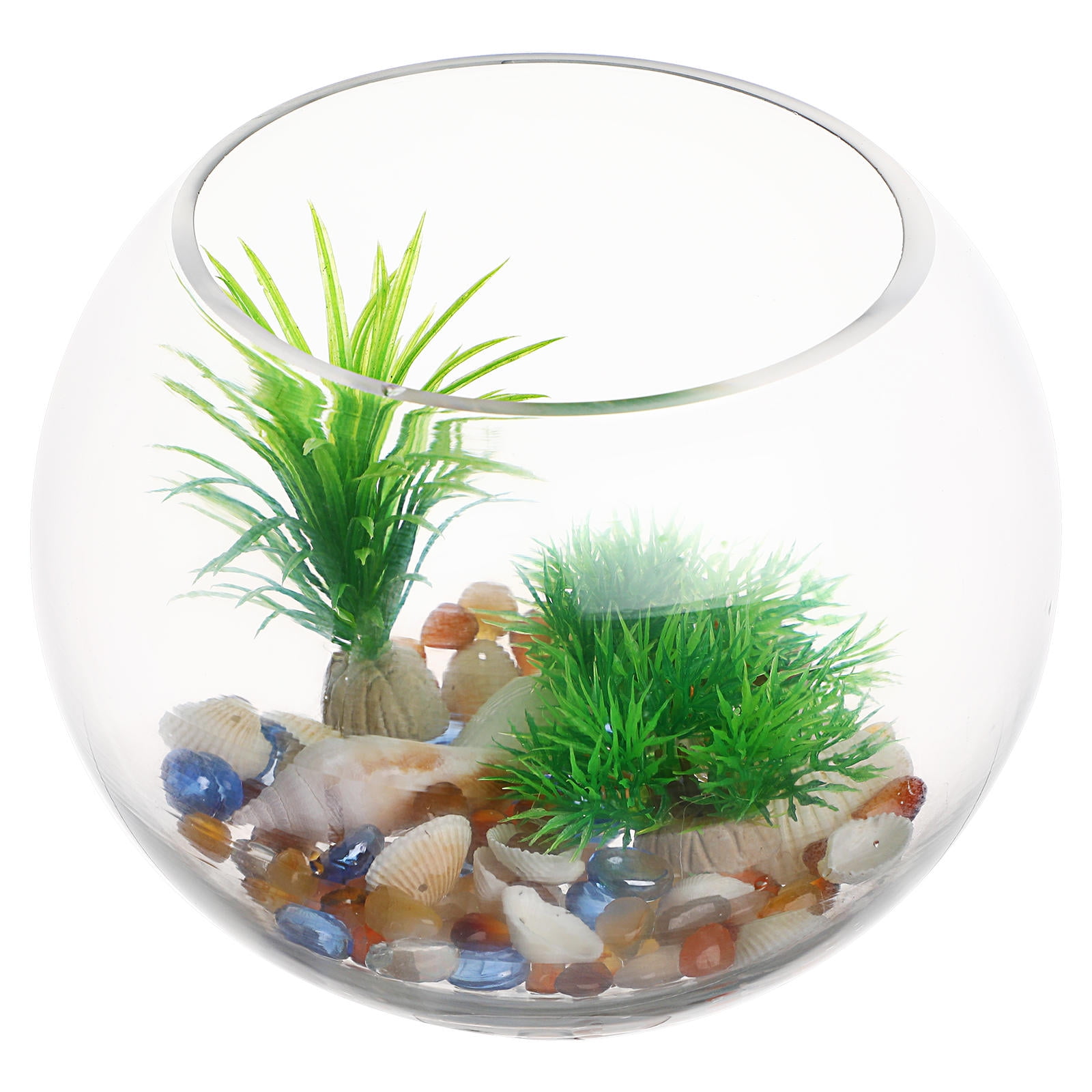 Raindrops Fish Tank Desktop Glass Round Aquarium Bowl Office Child ...