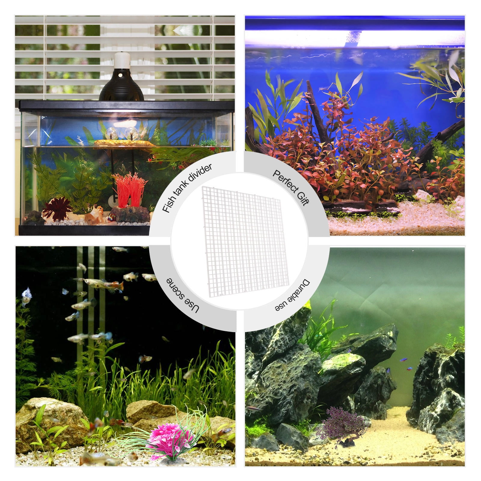 Raindrops Fish Tank Isolate Board 1 Set White PVC for Isolation and ...