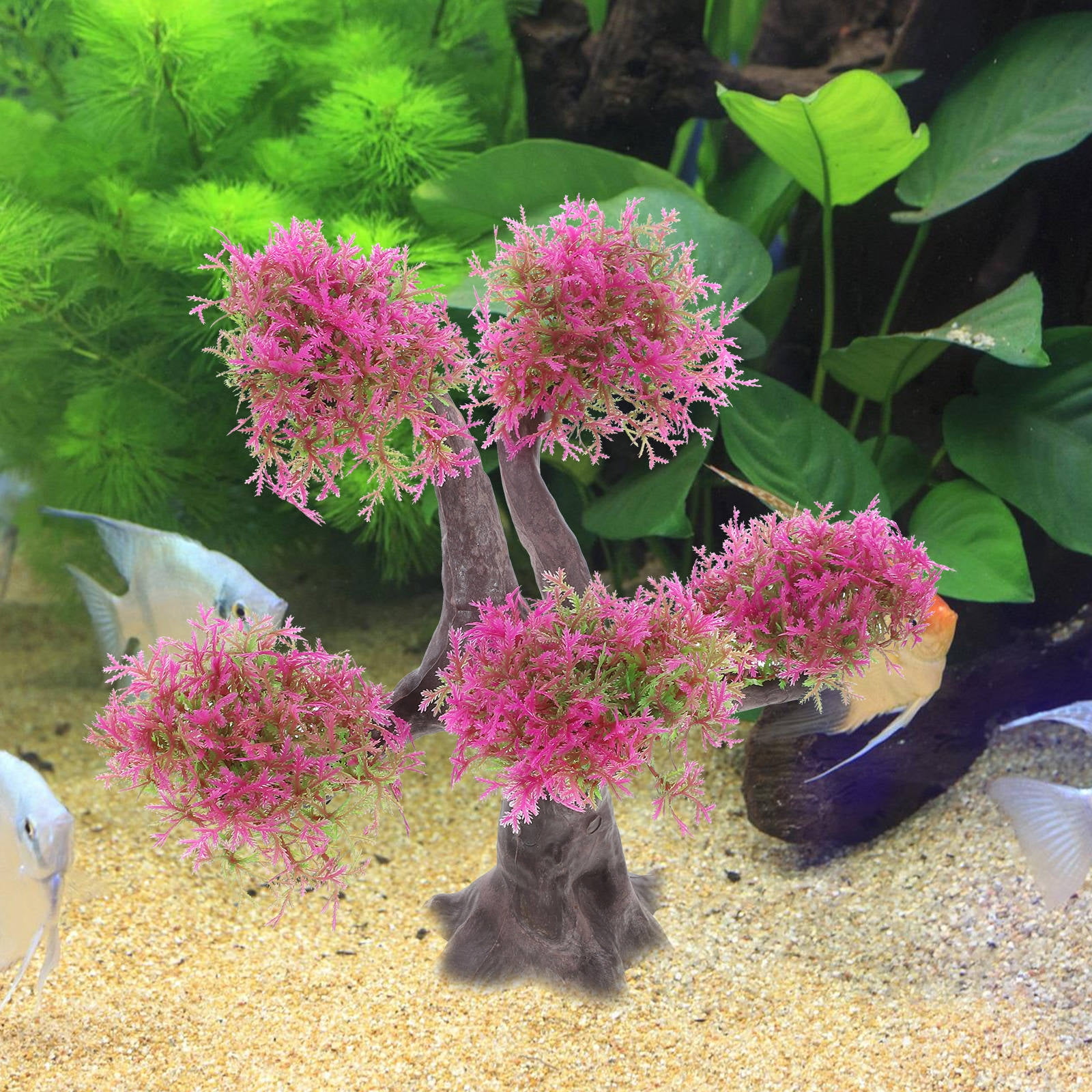 Raindrops Fish Tank Tree Artificial Aquarium Plant Fish Tank Plastic ...