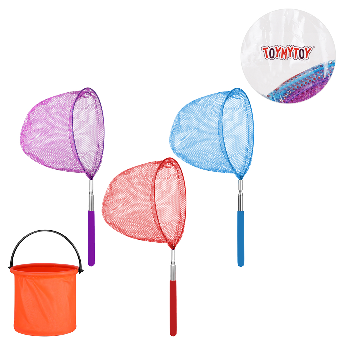 Raindrops Fishing Net Catching Crabbing Telescopic Landing Handle Child ...