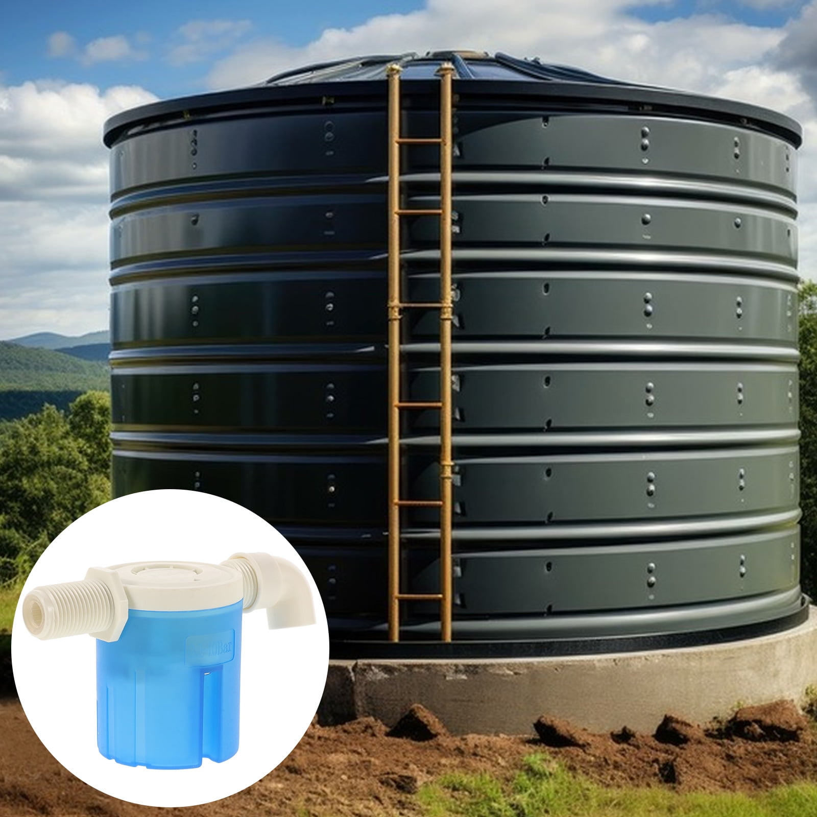 Raindrops Sky-Blue Plastic Float Valve, Automatic Water Level Control, Durable and Precise ...