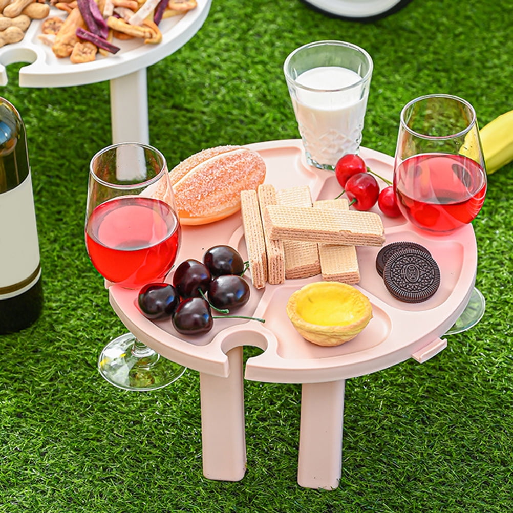Raindrops Wine Table Pink Plastic 1Pack 11.8X11.8X5.5In - Walmart.com