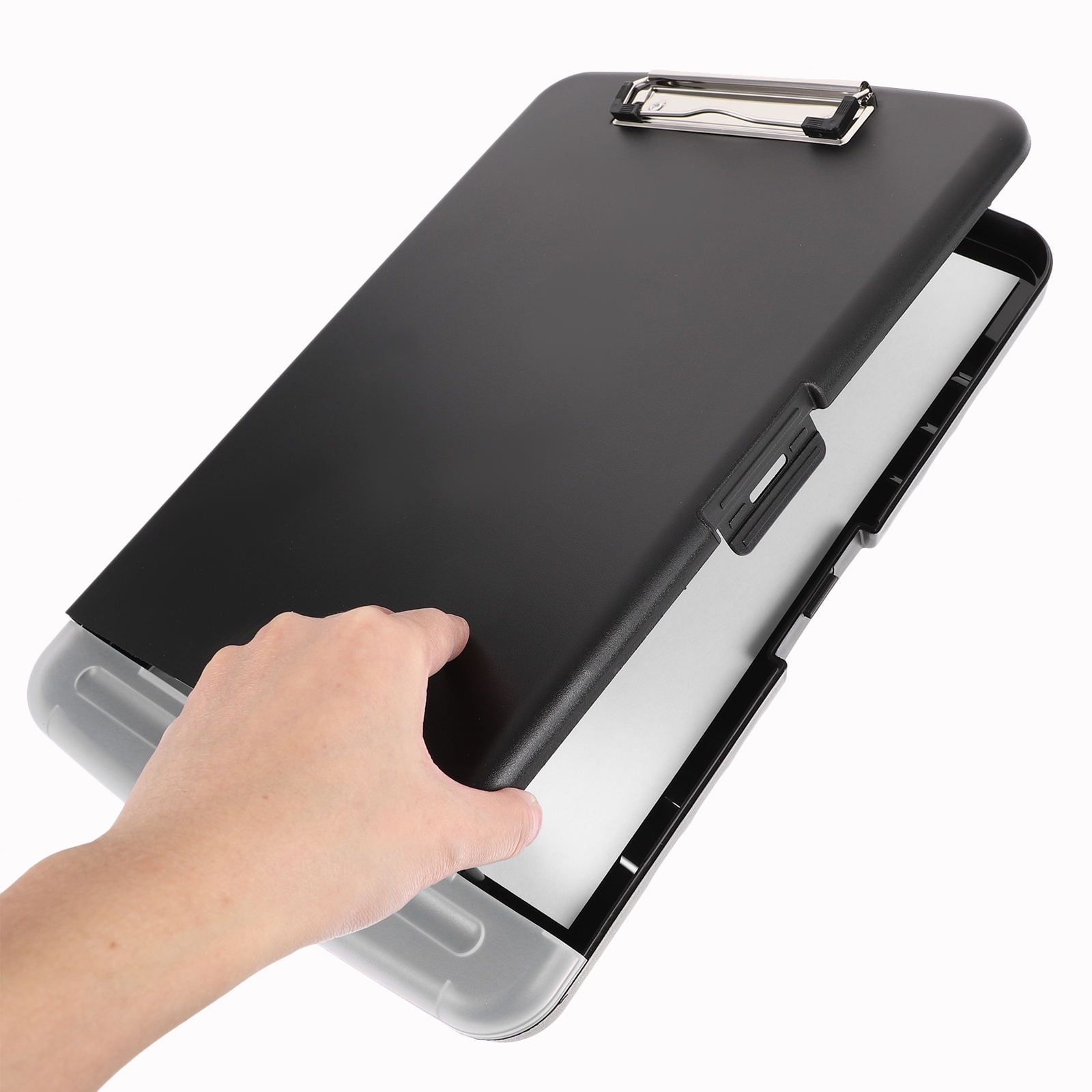 SHOWERORO Black Nurse Clipboard with Storage Folder and Pen Holder for ...