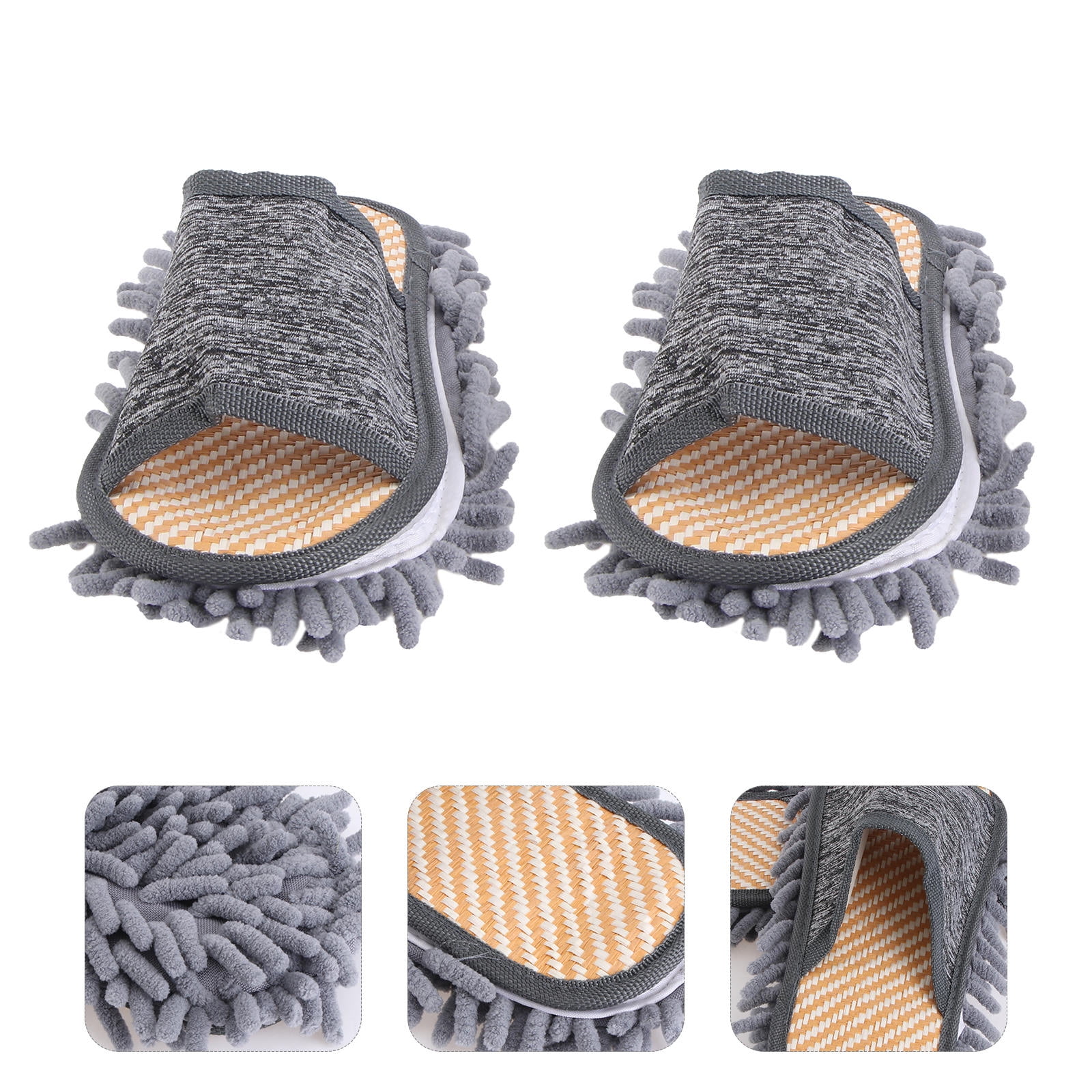 Raindrops Foot Mop Shoes Slippers for Floor Cleaning Reusable Chenille ...