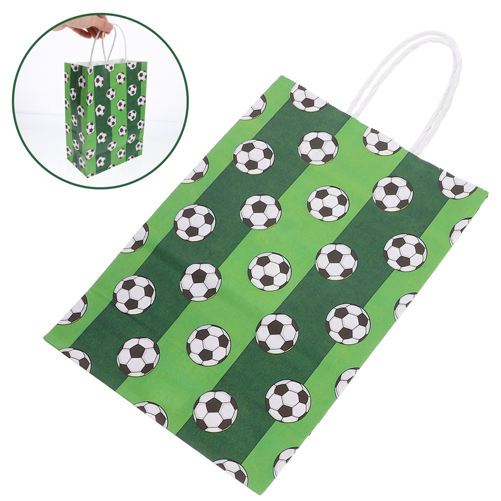 Raindrops Football Themed Paper Gift Bags with Handles for Party Favors ...