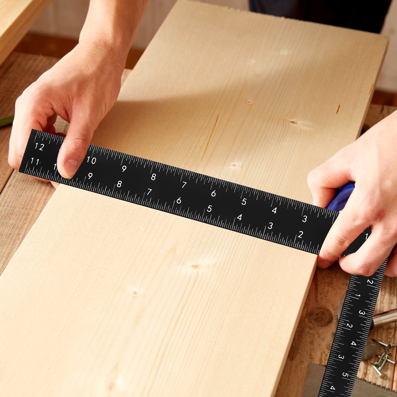 Raindrops Woodworking Rulers Steel Right Angled Angle Ruler Black 1 Set ...