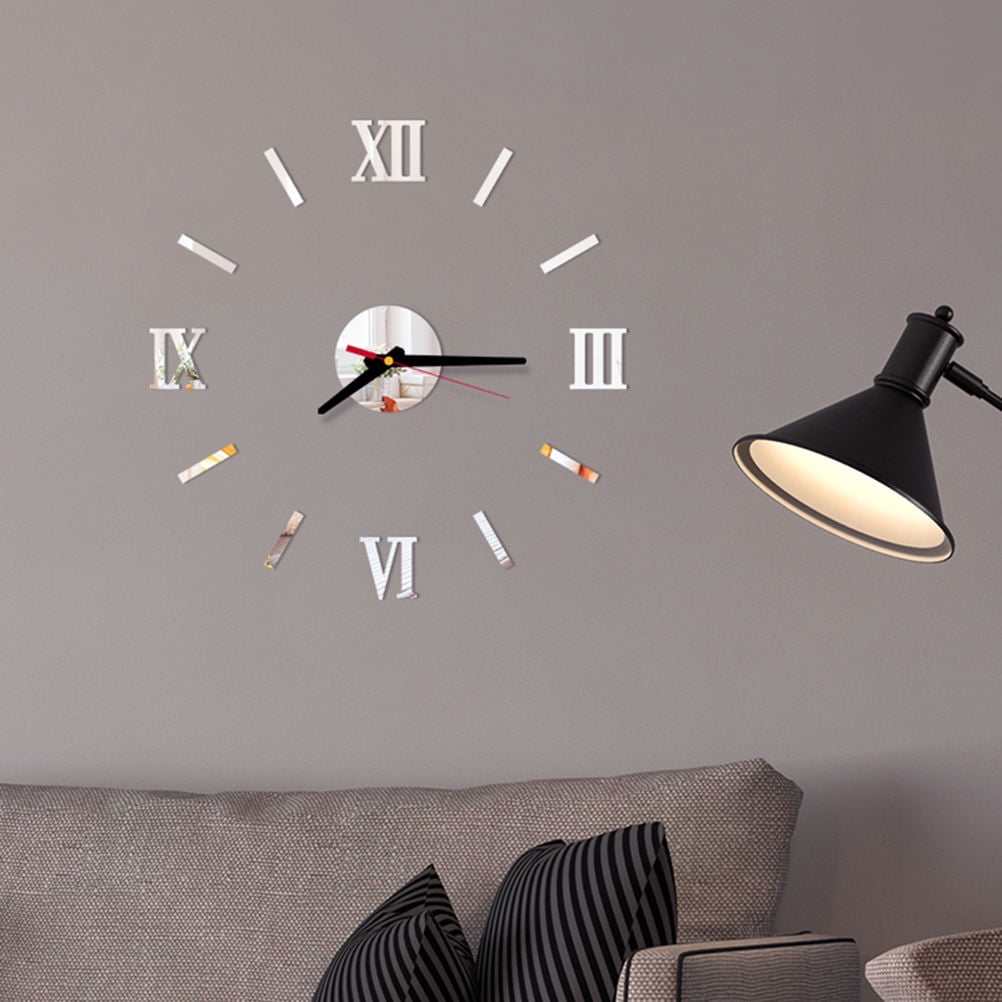 Raindrops Framless Acrylic Wall Clock with Roman Numbers for Silent ...