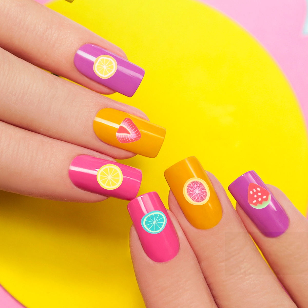 Raindrops Fruit Nail Decals Made of Soft Clay for Decor Assorted Color ...