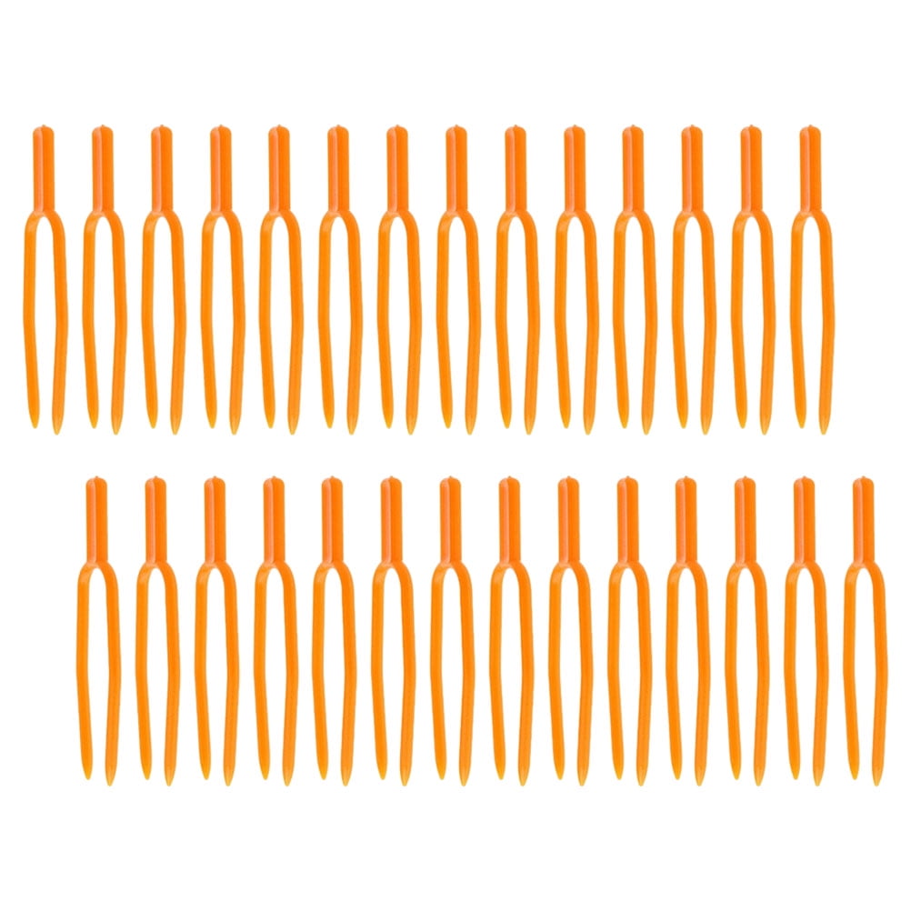 Raindrops Gardening Plants Fixing Fork 6x2cm 200Pcs Orange Plastic Vine ...