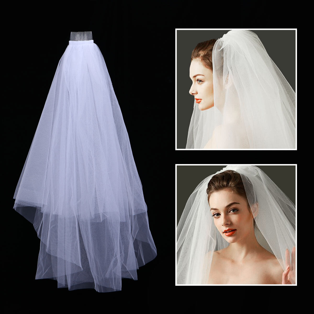 Raindrops Gauze Veil Beautiful Elegant Multilayer Fluffy Decor Veil for ...