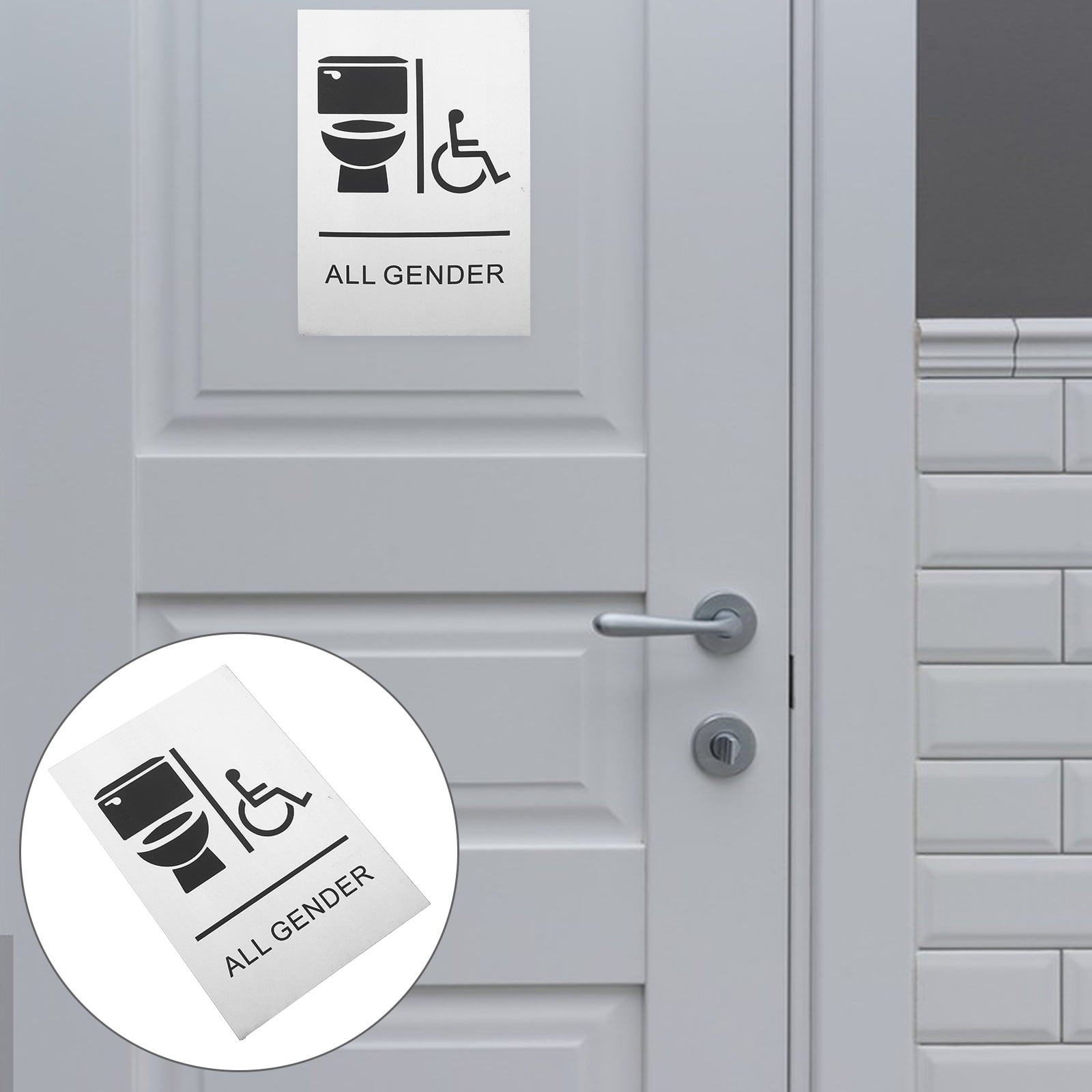 Raindrops Gender Neutral Toilet Sign with Disabled Wheelchair Symbol ...