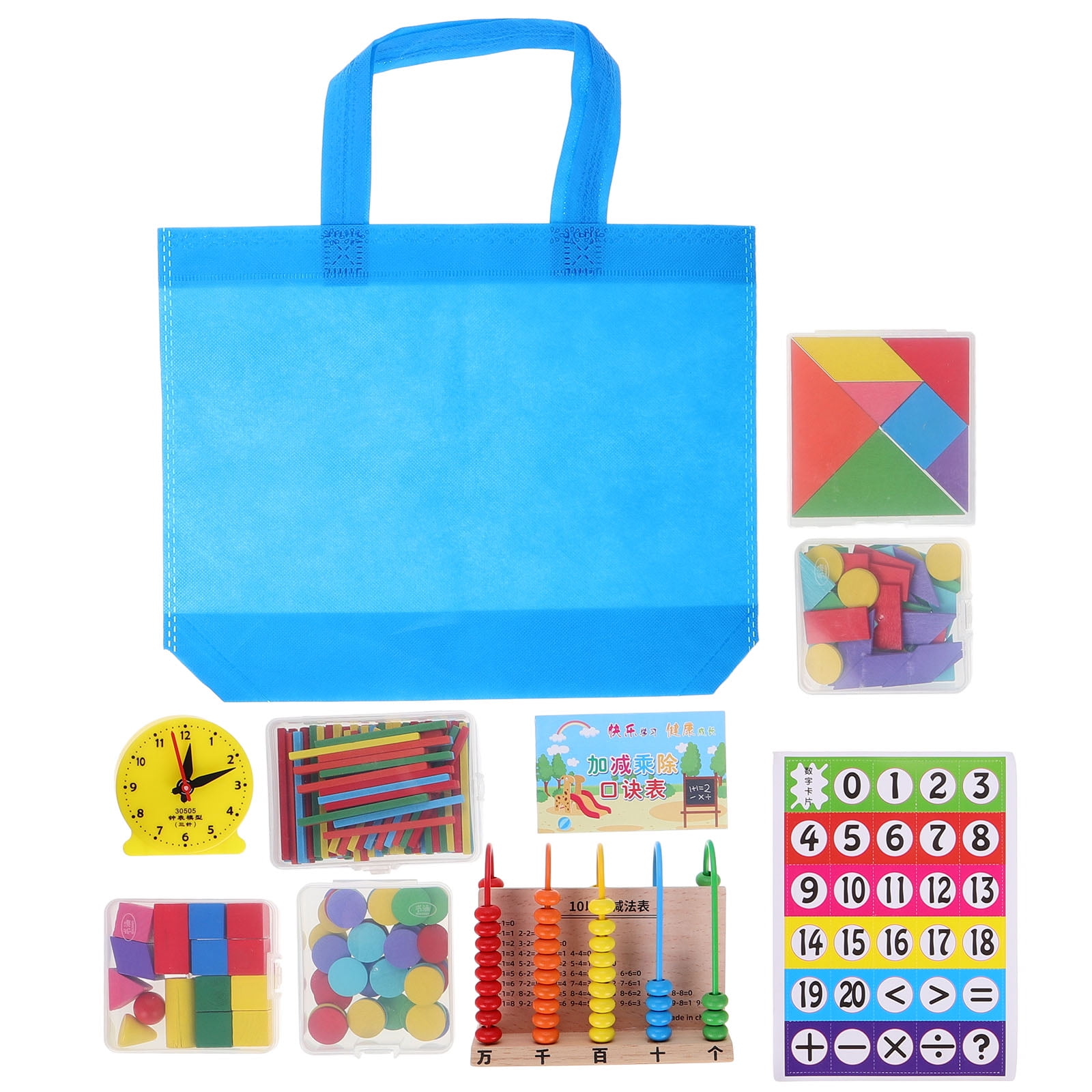 Raindrops Geometry Shapes and Counting Sticks Math Kit Kids Fraction ...