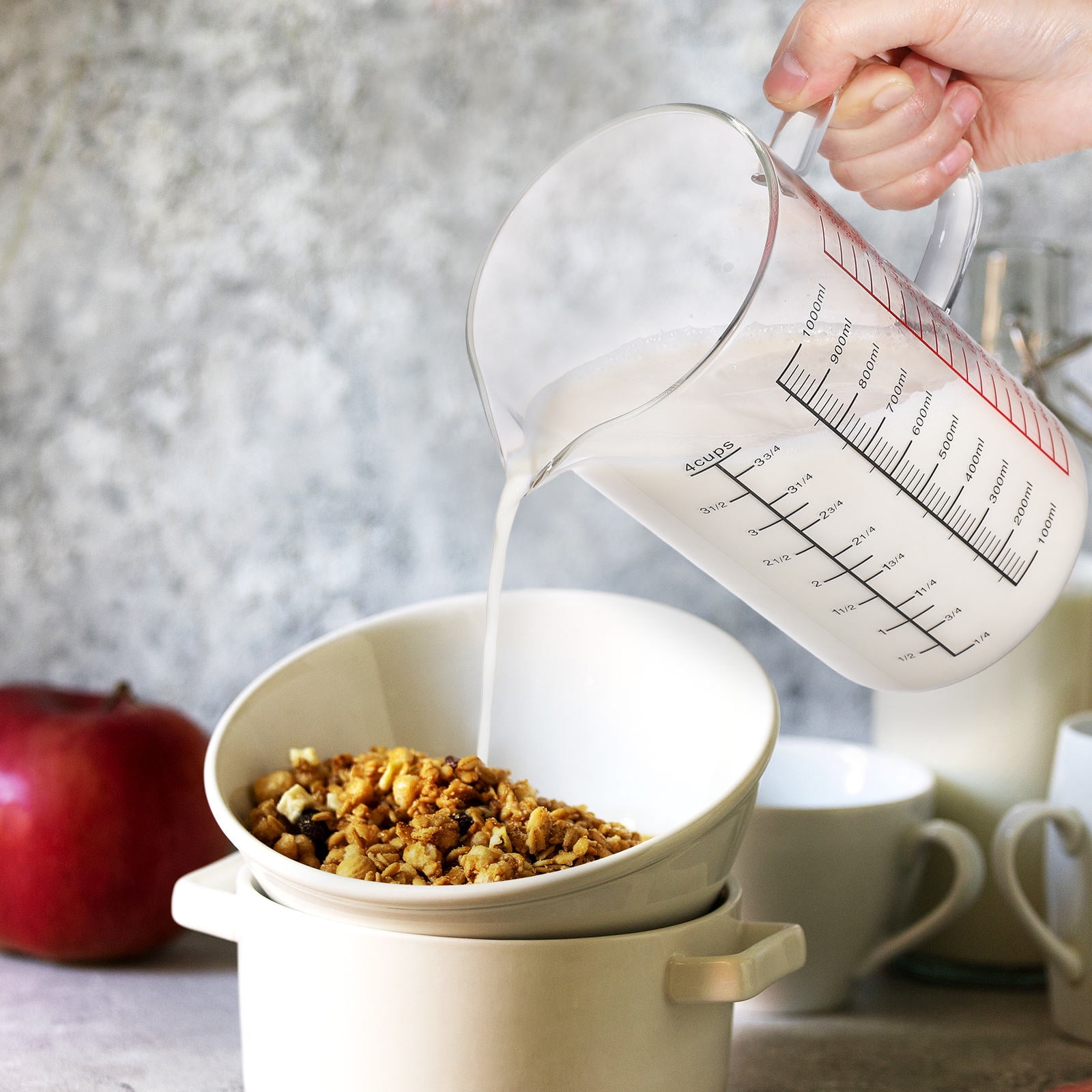 Raindrops Glass Measuring Mug With Four Scales Handled Pouring Cup ...