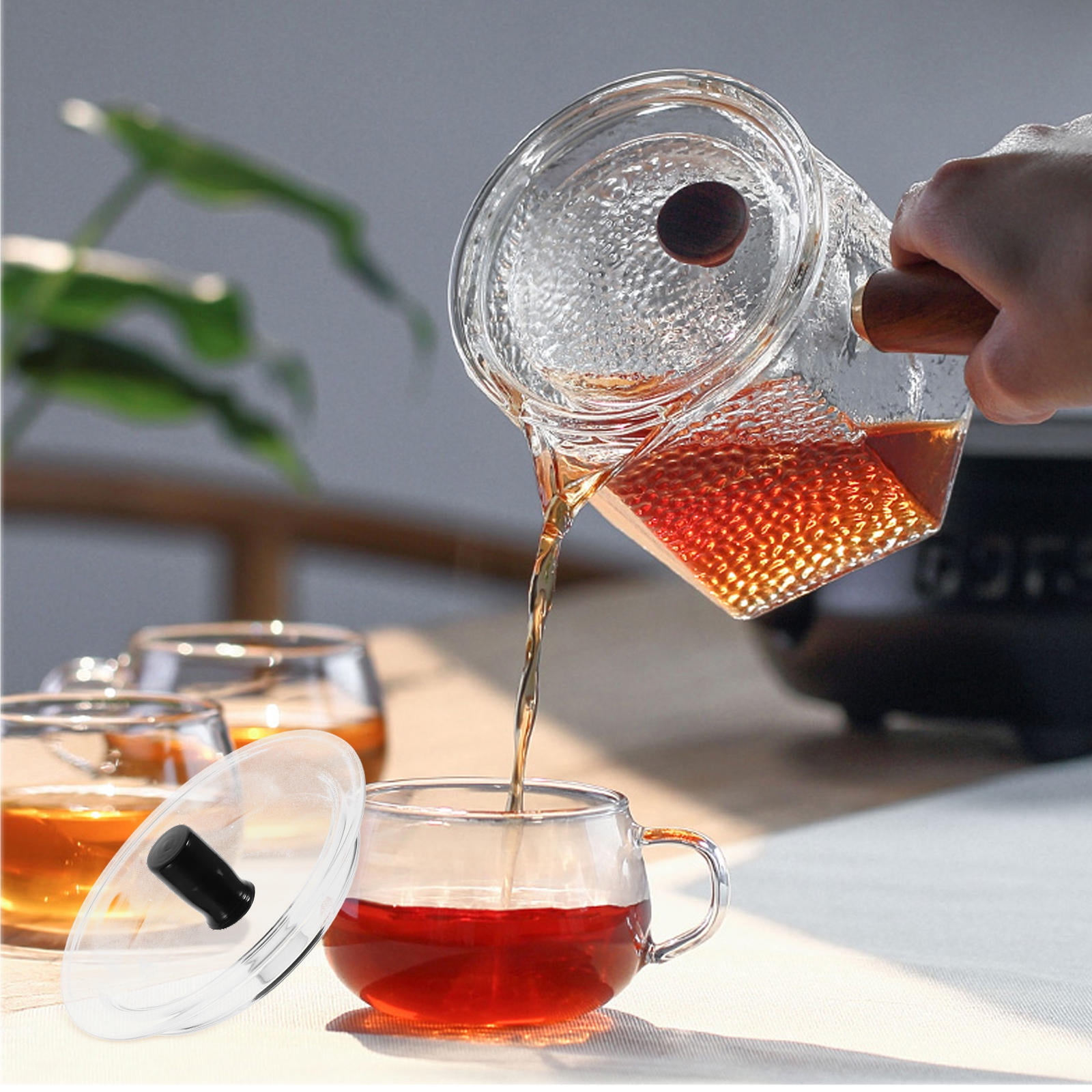 Raindrops Glass Teapot Replacement Cover Kitchen Accessory Clear Glass ...