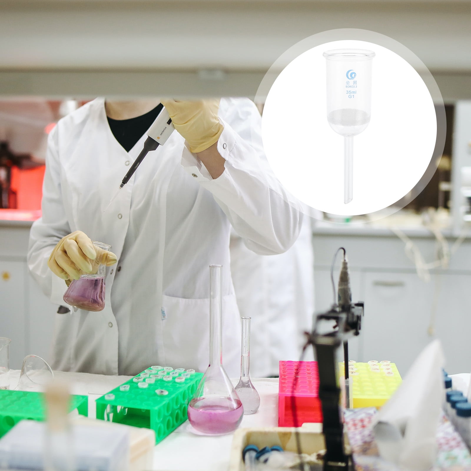 Raindrops Glassware Funnel Funnel Sand Core Funnel for Laboratory ...