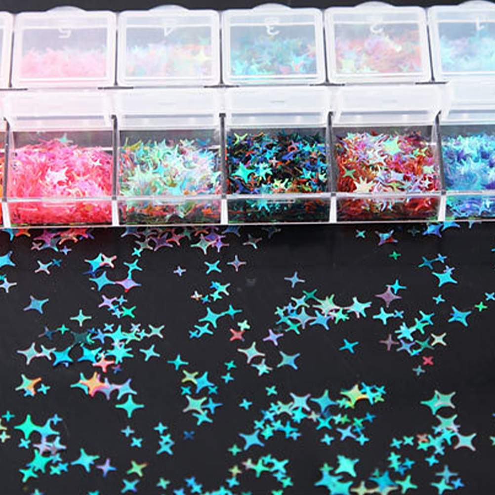 Raindrops Gold Flakes Nail Art Glitter with Assorted Color Sequins for ...