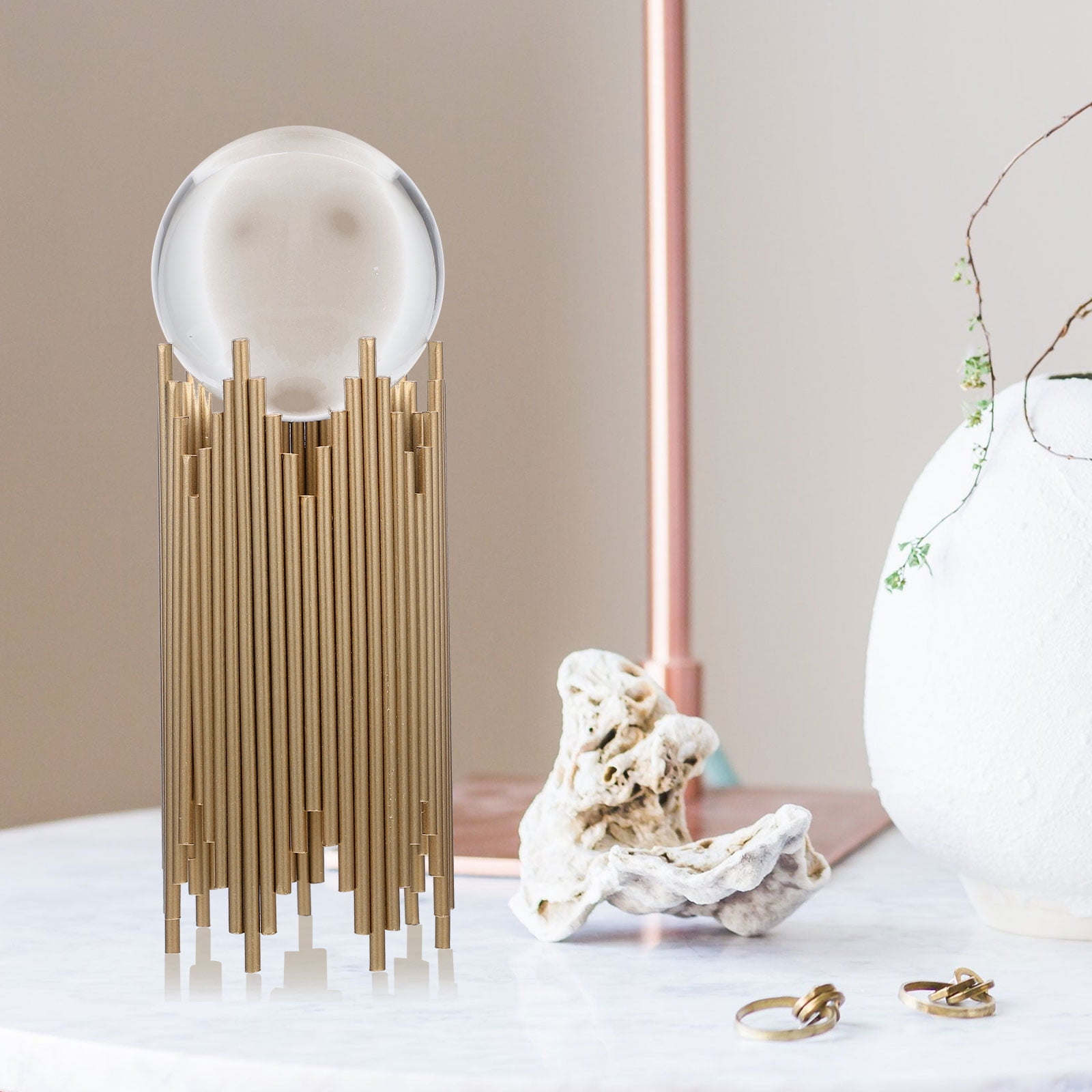 Raindrops Gold Sphere Decor Wishing Ball Eye-catching TV Cabinet ...