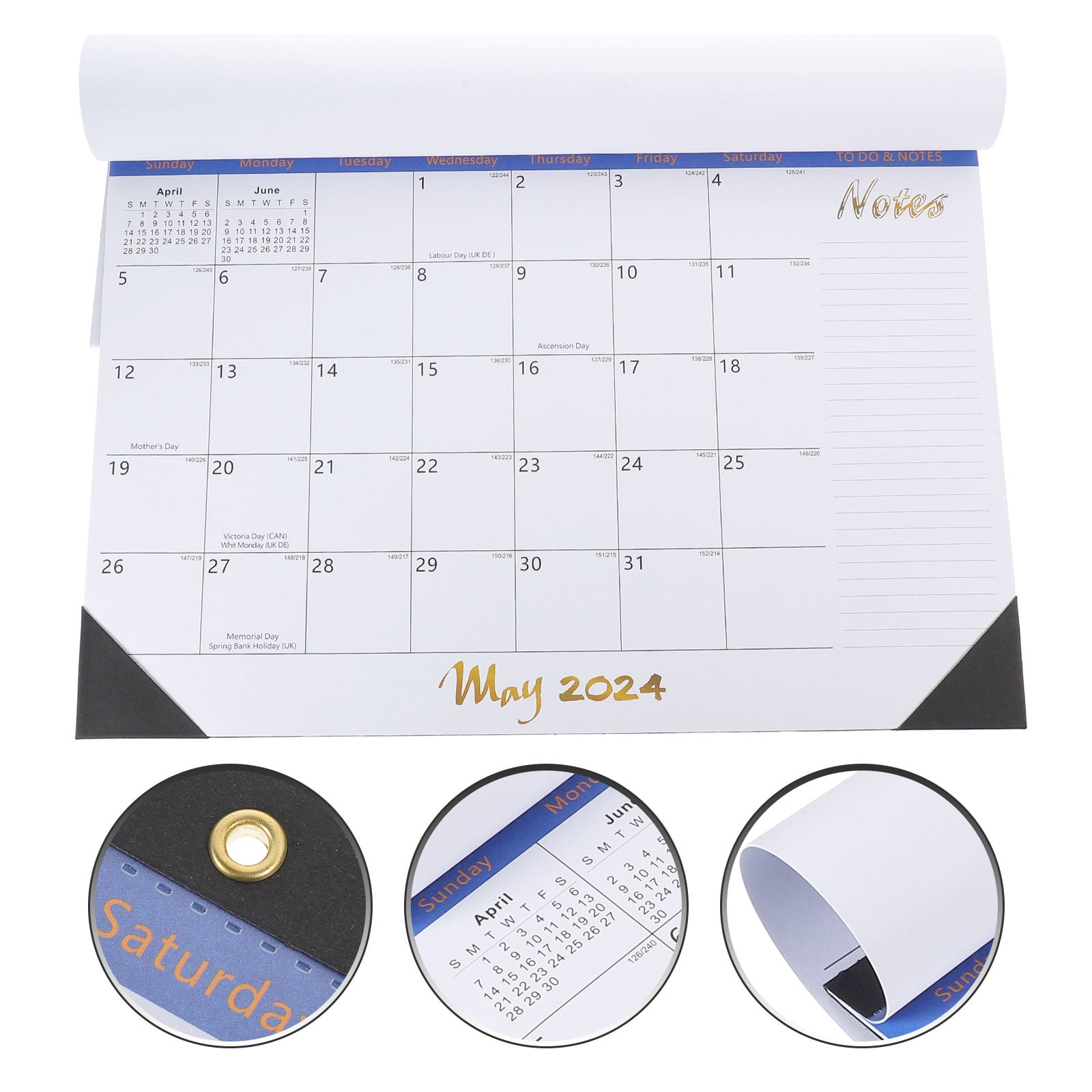 Raindrops Golden ABS Material Home Use Wall calendar with Premium Paper ...