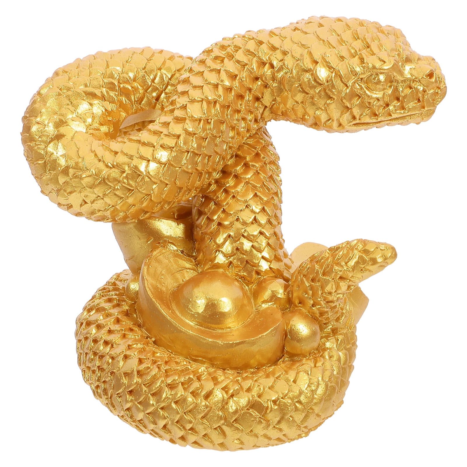 Raindrops Golden Resin Snake Statue for Decoration Realistic Figurine ...