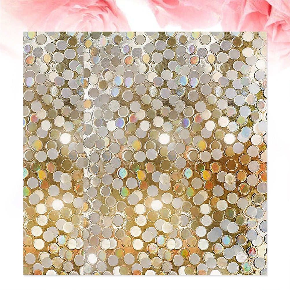 Raindrops Golden Static Window Film for Privacy with Glitter Dot ...