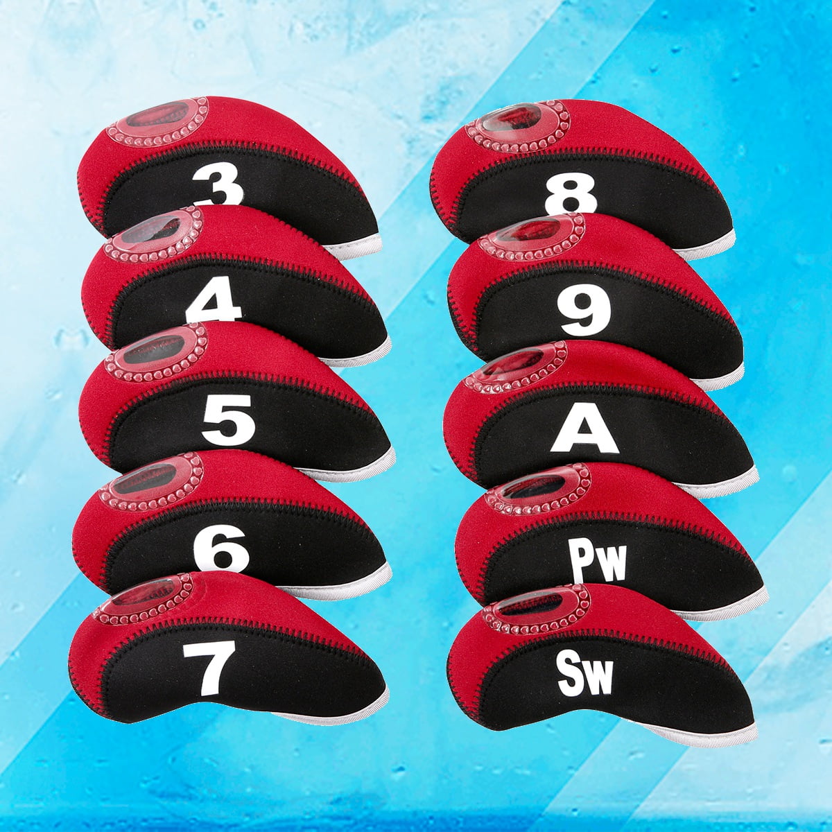 Raindrops Golf Club Iron Head Covers in Quality Neoprene Material with ...