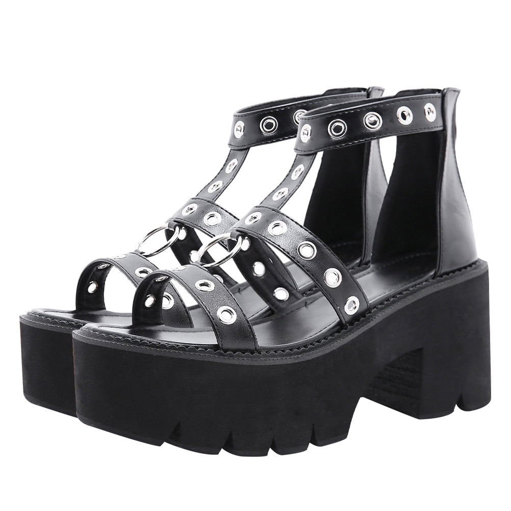 Raindrops Goth Sandals Boots Platform High Sandals Lightweight Sandals ...