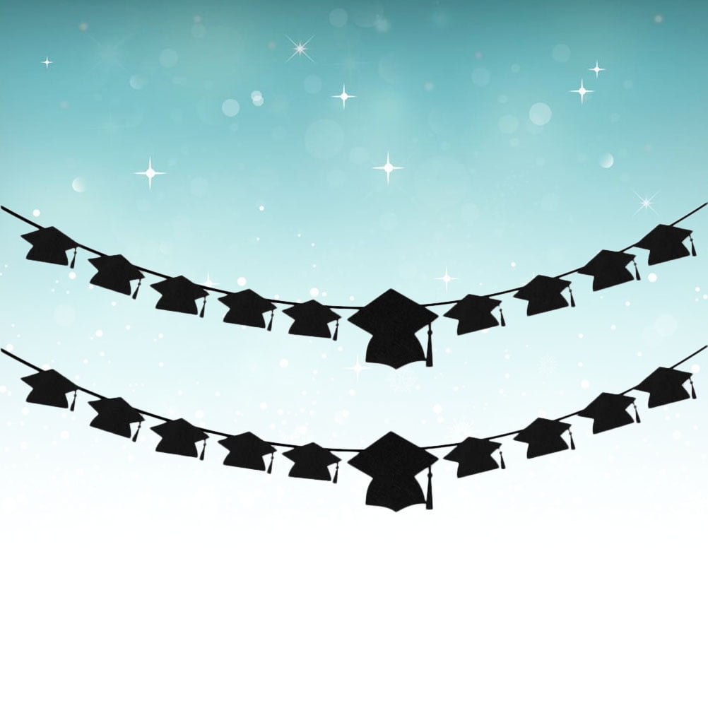 Raindrops Graduation Banner for Party Decoration Made of Fabric Black ...