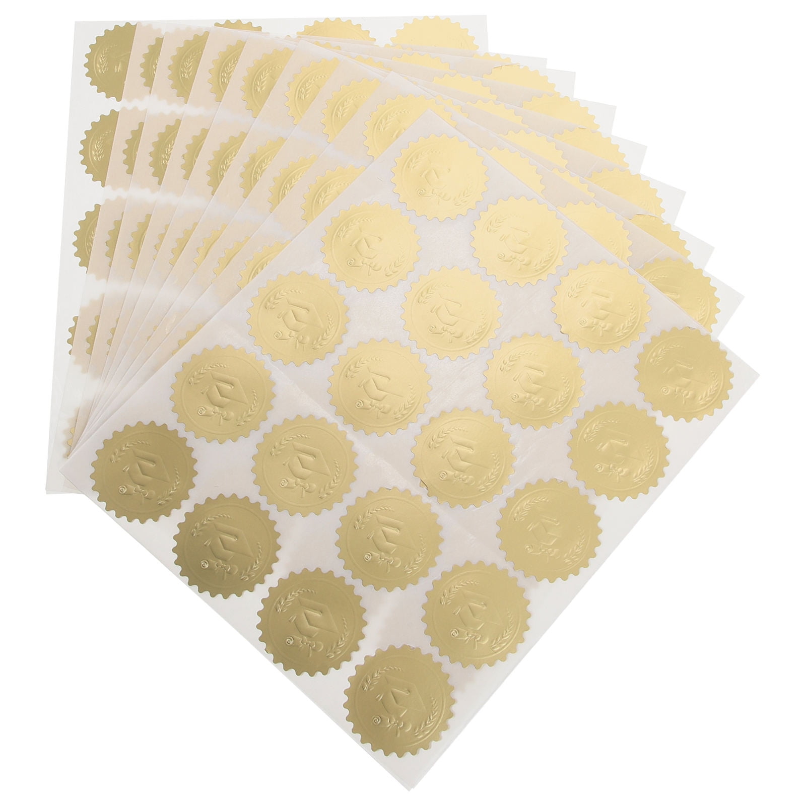 Raindrops Graduation Envelopes Seal Sticker 10Sheets Golden Square Gold ...