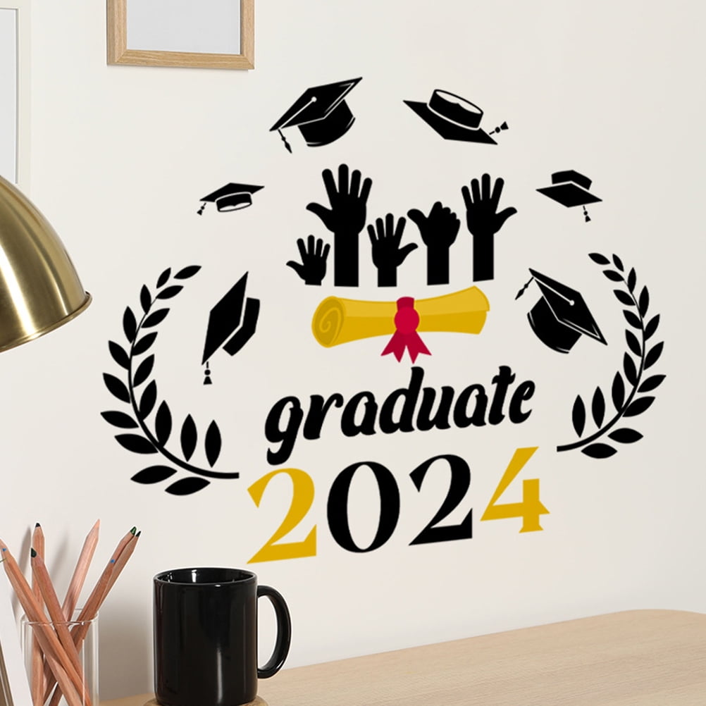 Raindrops Graduation Themed Sticker Wall Decor Graduation Wall Decal ...