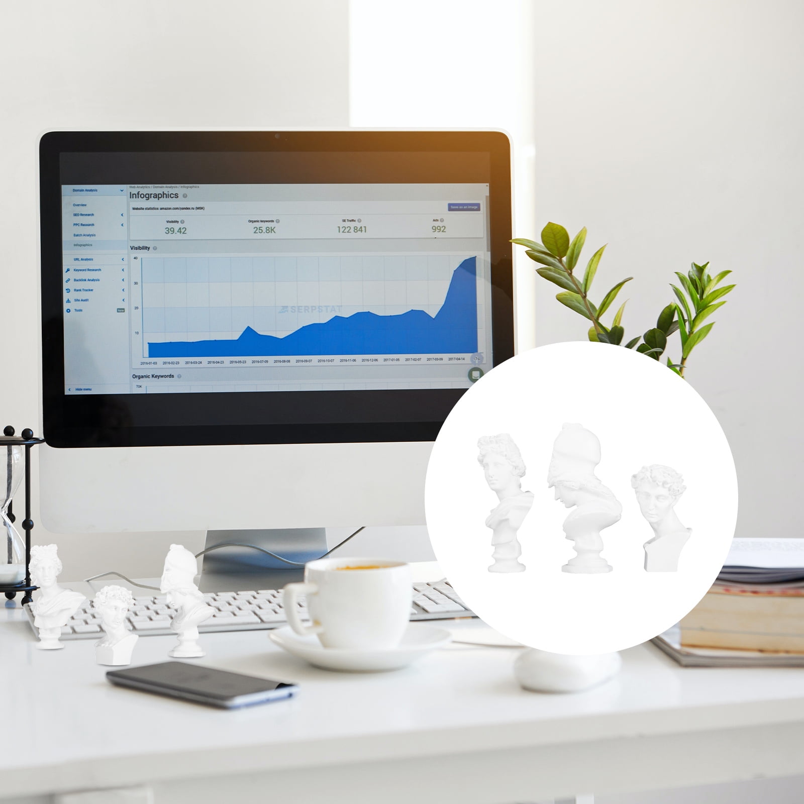 Raindrops Mythology Statue Decor Set of 3 Famous Resin Busts for Home ...