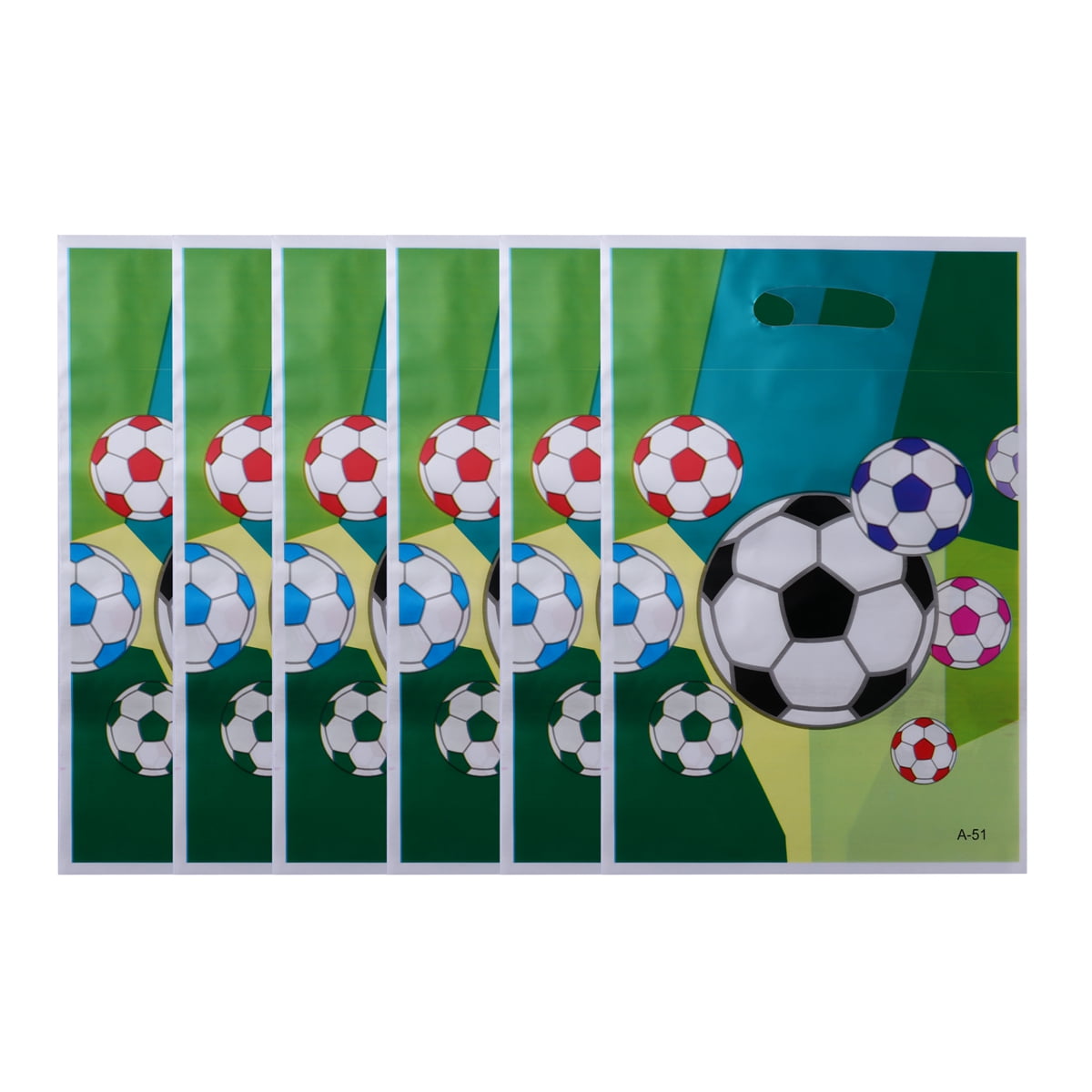 Raindrops Green Paper Soccer Treat Bags with PE Coating Waterproof ...