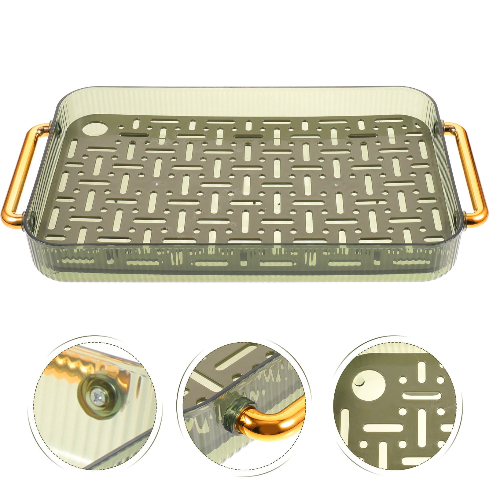 Raindrops Green Plastic Kitchen Drain Board and Dish Drainer Tray for ...