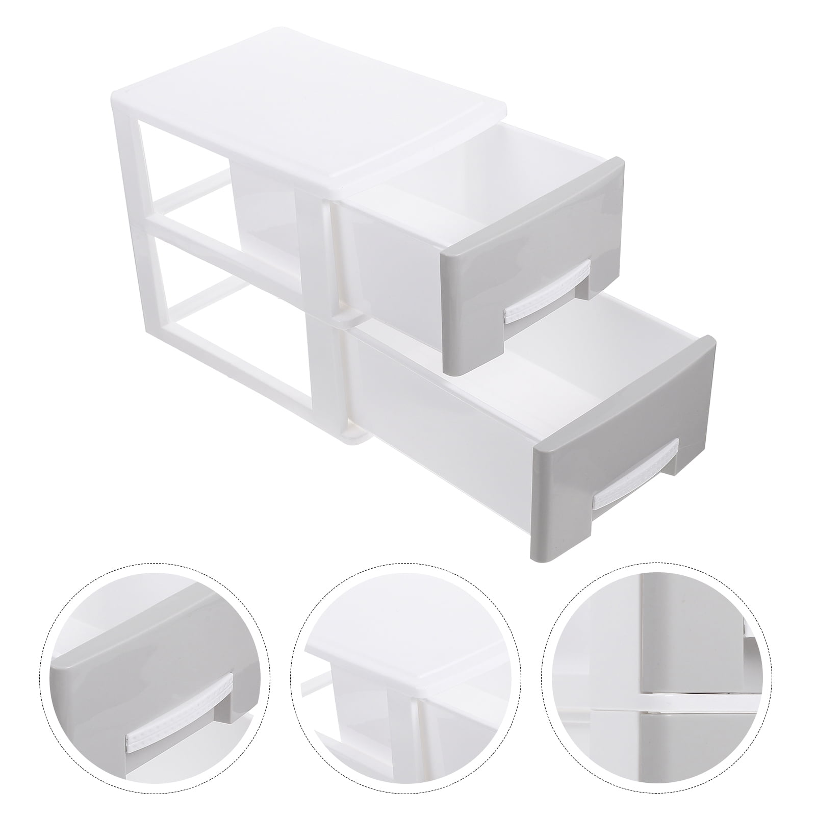 Raindrops Grey Plastic Storage Drawers with Multilayer Design for Small ...