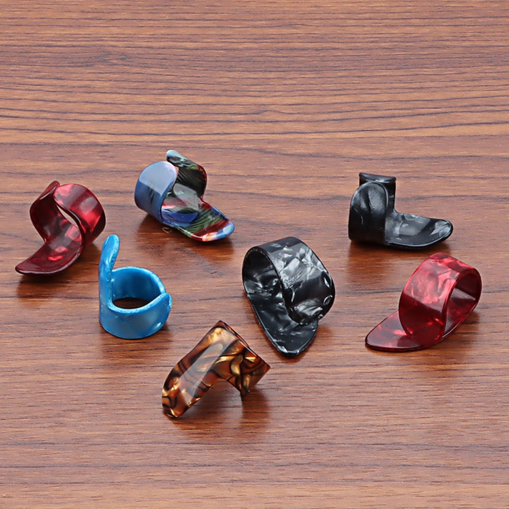 Raindrops Guitar Finger Picks Set of 7 Pieces Plastic Protector for ...
