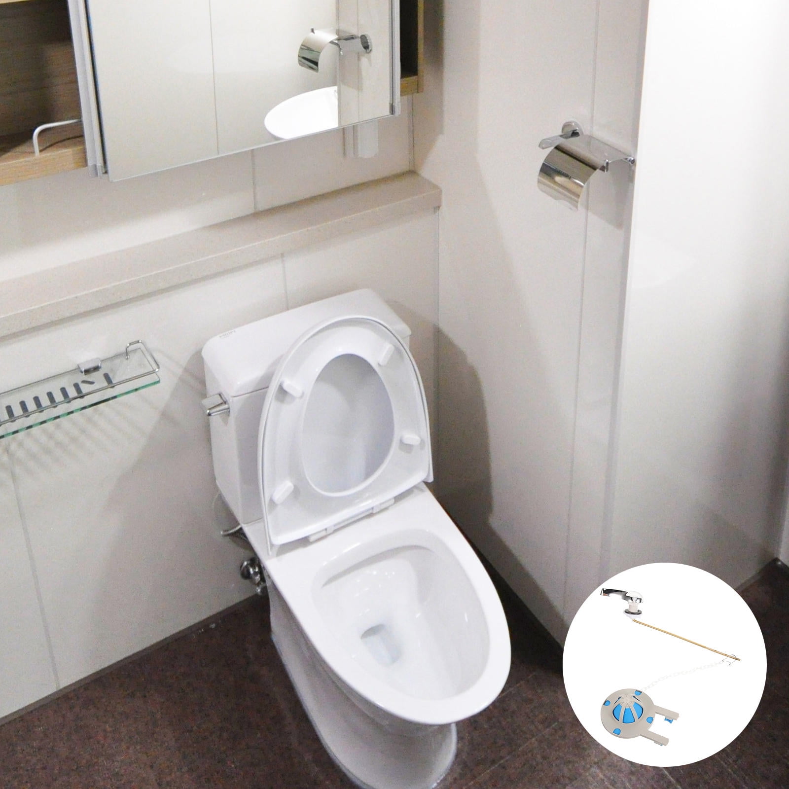 Raindrops HOMEMAXS 1 Set Toilet Stopper Flapper Handle Kit with Flapper ...