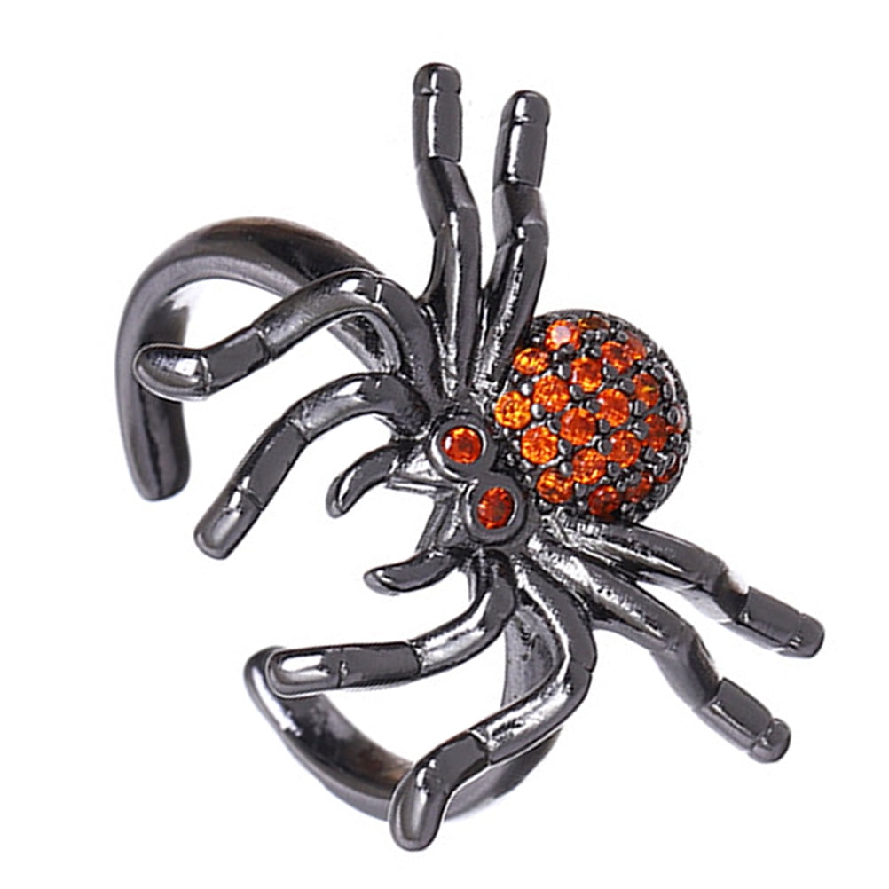 Raindrops Halloween Jewelry Rhinestone Spider Ring Man Miss - Walmart.com