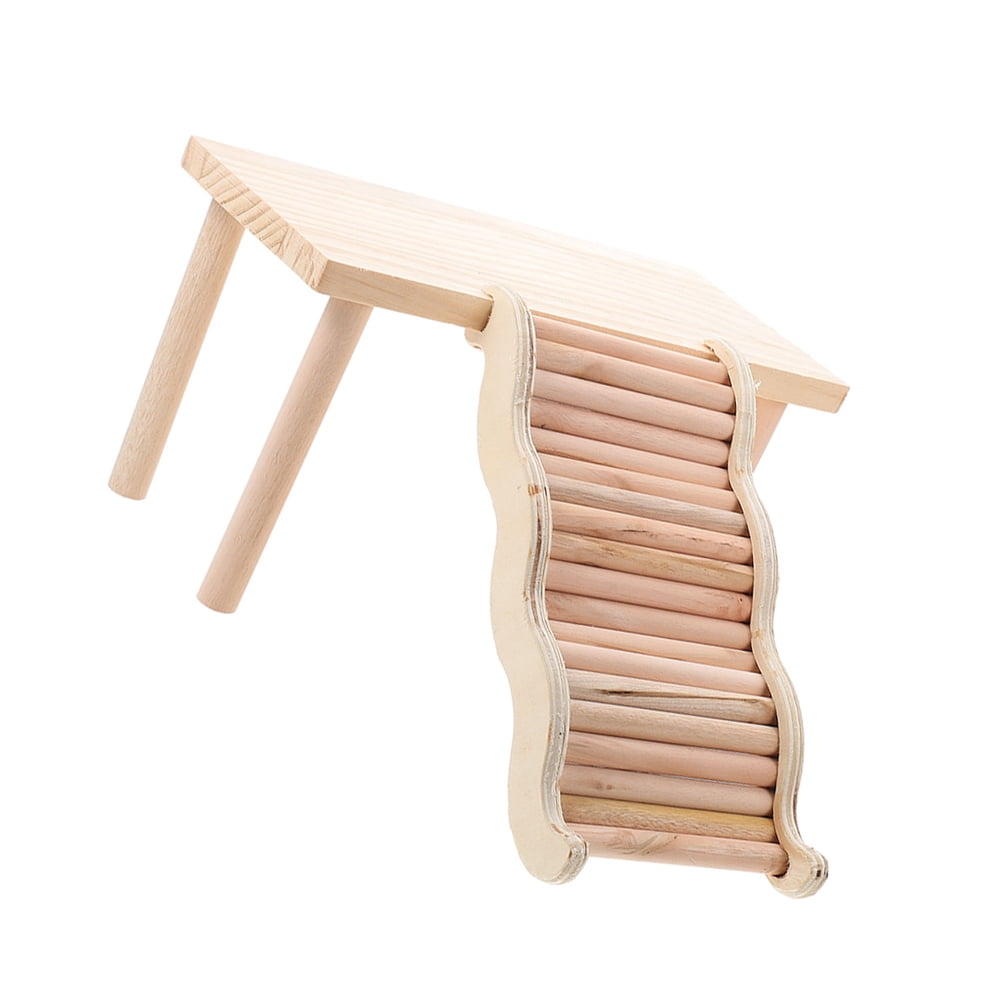 Raindrops Hamster Wooden Platform With Stairs For Small Animals Guinea ...