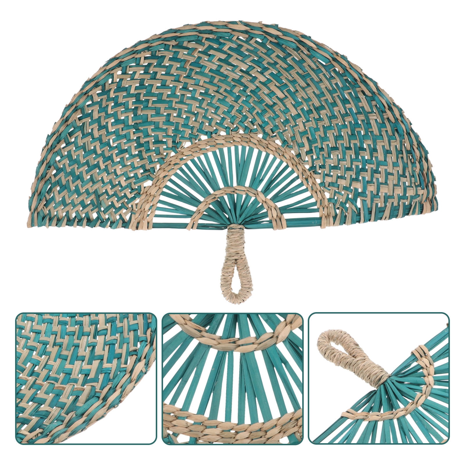 Raindrops Handmade Asian Woven Fan for Wall Decor Rustic Boho Straw Fan ...