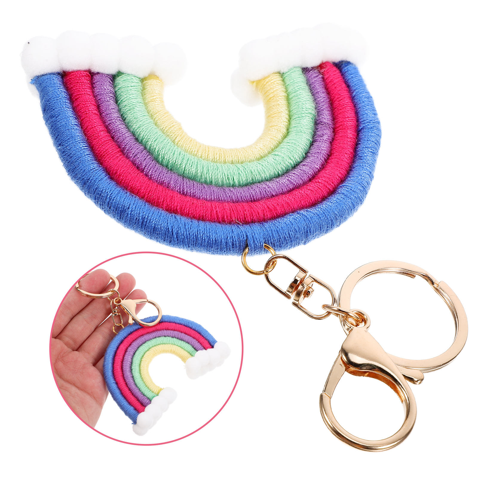 Raindrops Handwoven Cotton Rope Key Ring Pendant for Decoration Use ...