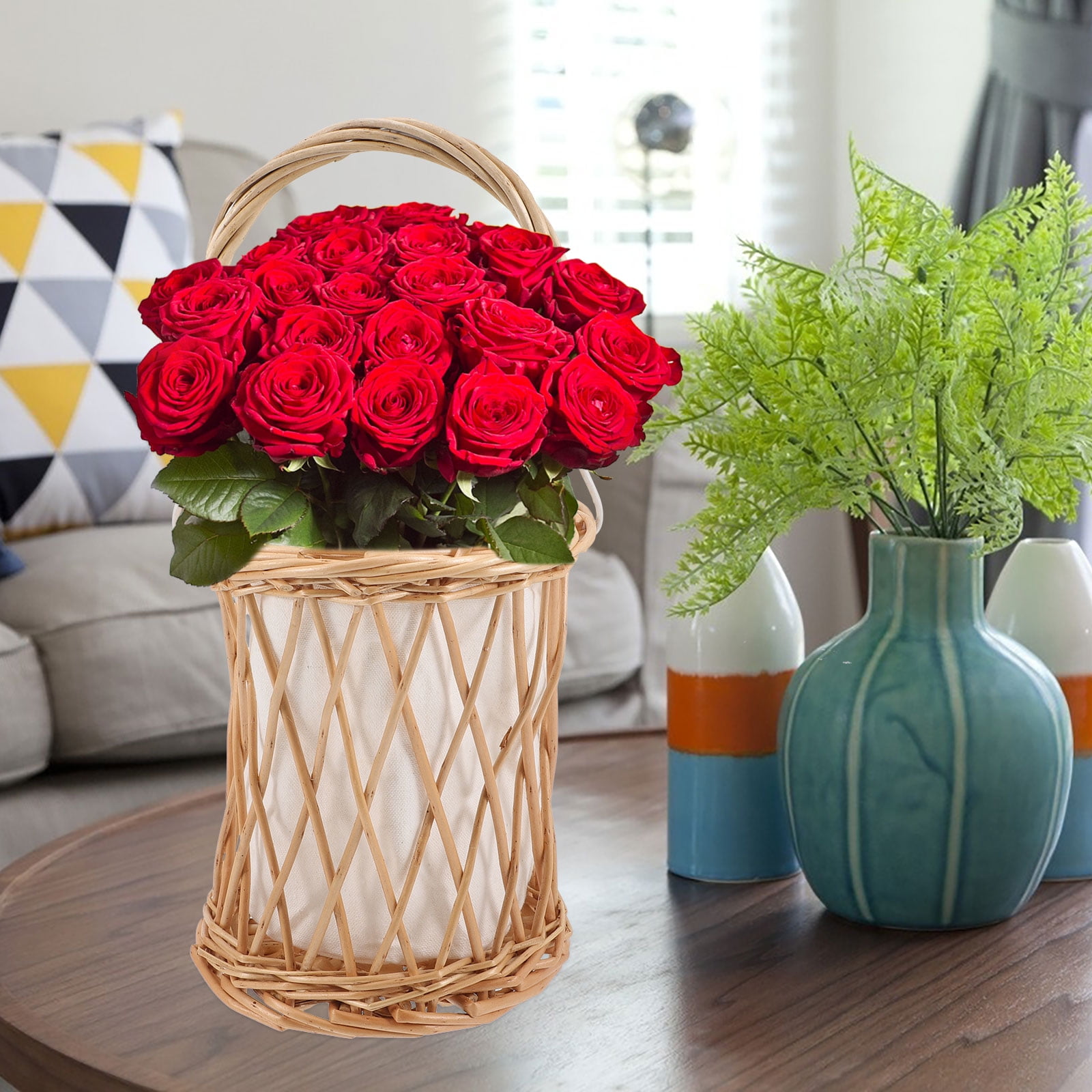 Raindrops Hanging Flower Woven Basket Indoor Flower Pot Hanger Home ...
