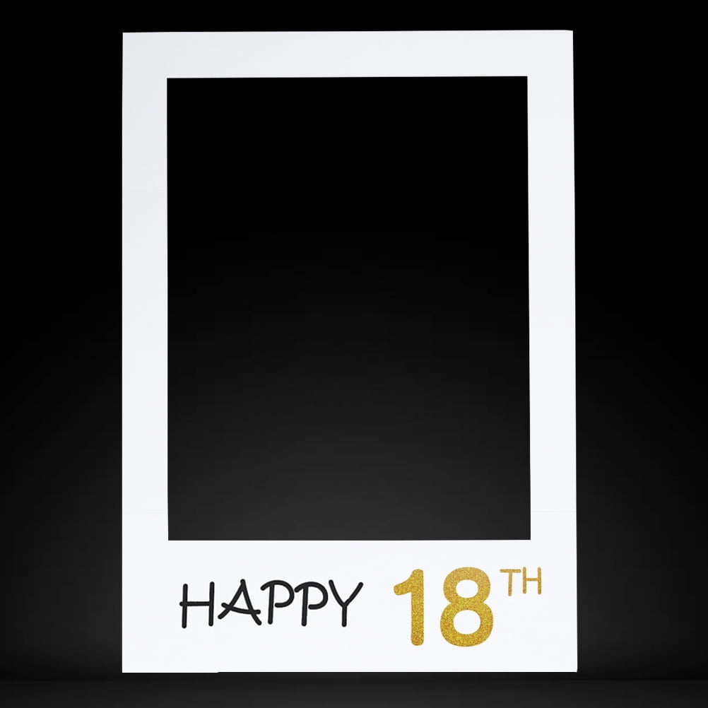 Raindrops Happy 18th DIY Paper Picture Frame Cutouts Photo Booth Props ...