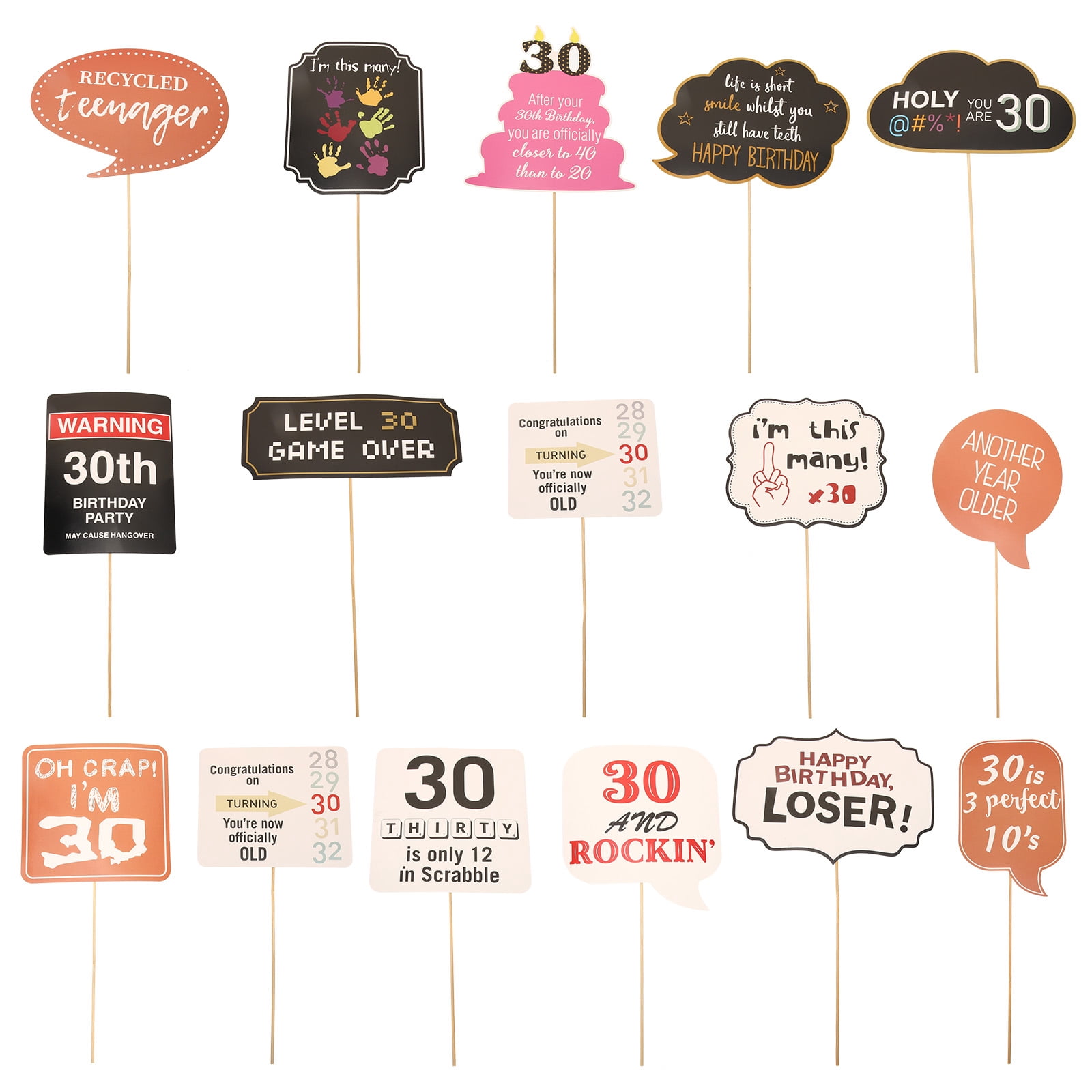 Raindrops Happy Birthday Photo Props Set Assorted Color Paper Made for ...