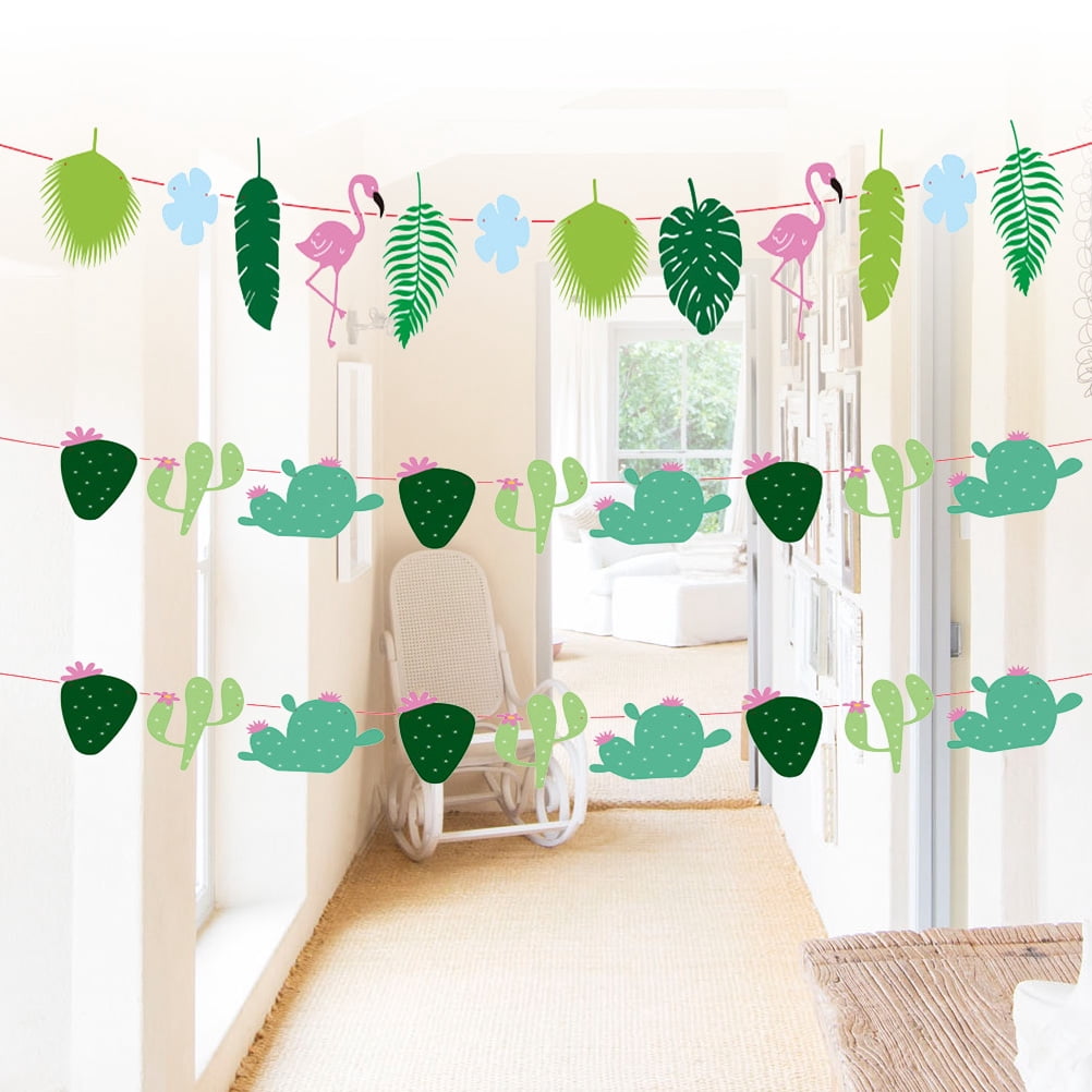 Raindrops Assorted Color Flamingo Party Supply Tropical Luau Bunting ...