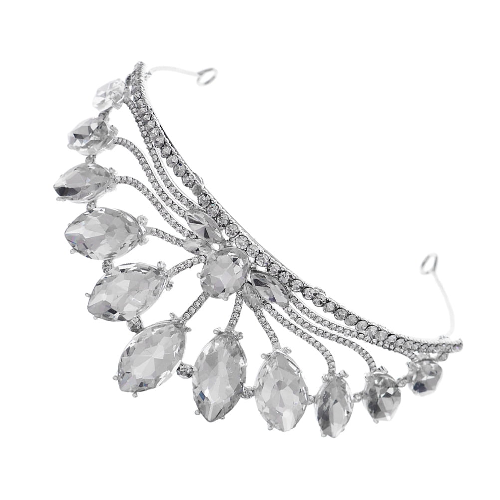 Raindrops Headpiece for Bride Princess Crown Marquise Rhinestone ...