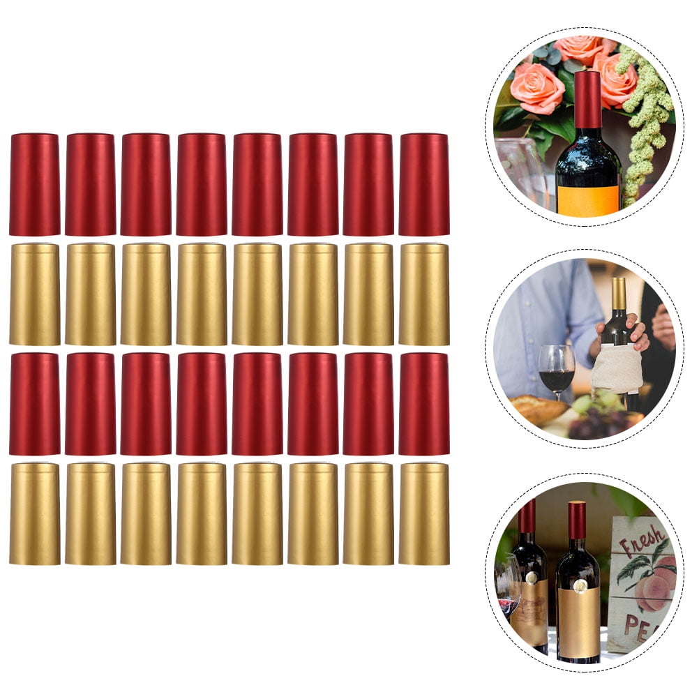 Raindrops Heat Shrink Wrap Caps 200 Pcs Wine Bottle Seal Red Golden For ...