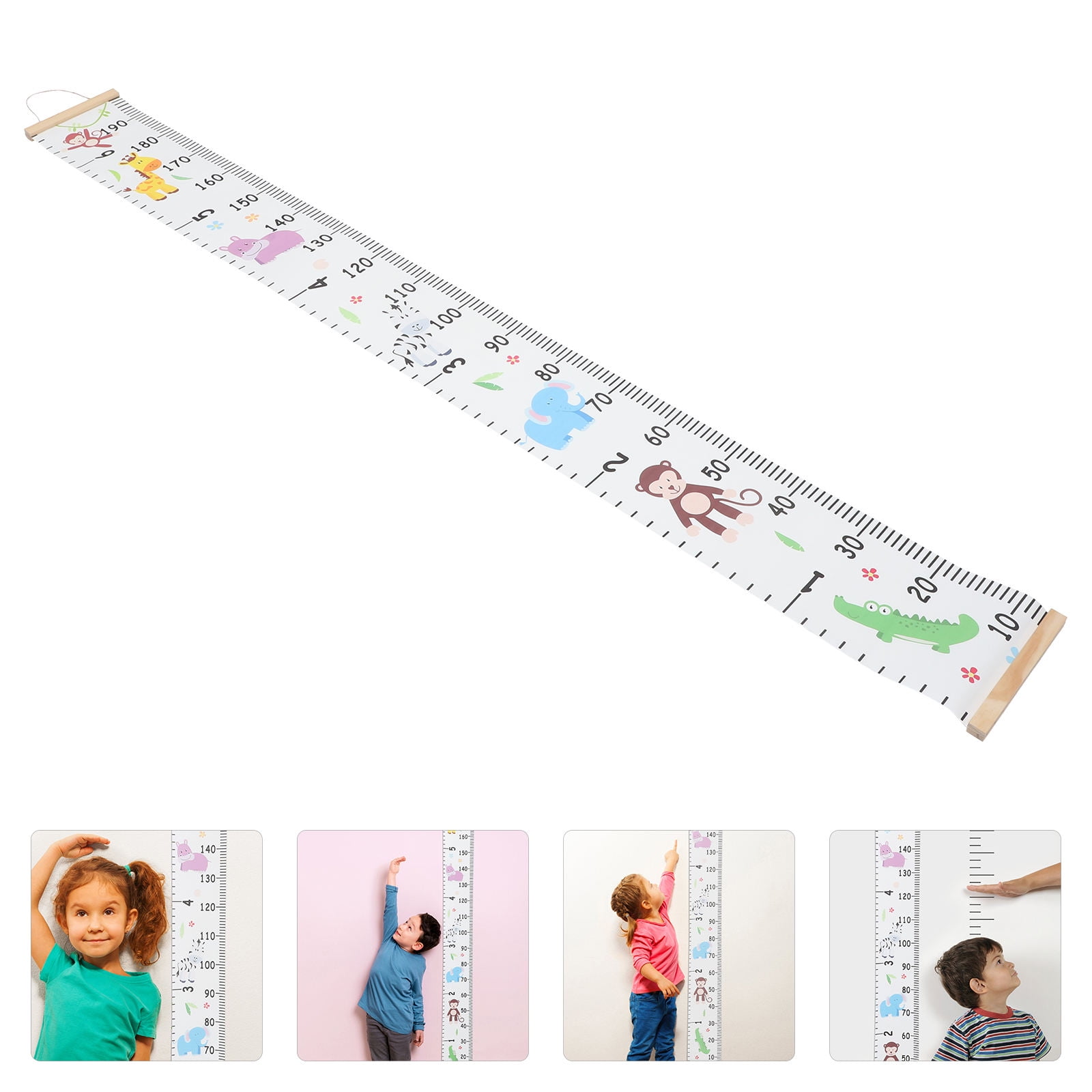 Raindrops Height Measurement Chart with Cartoon Animal Patterns for ...
