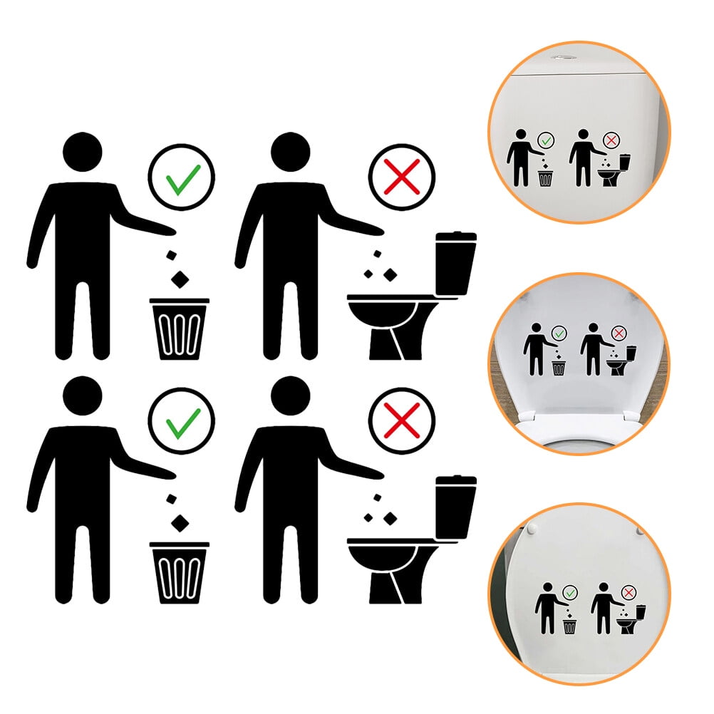 Raindrops Hemoton 2 Sheets Bathroom Warning Sign Stickers Toilet Seat ...