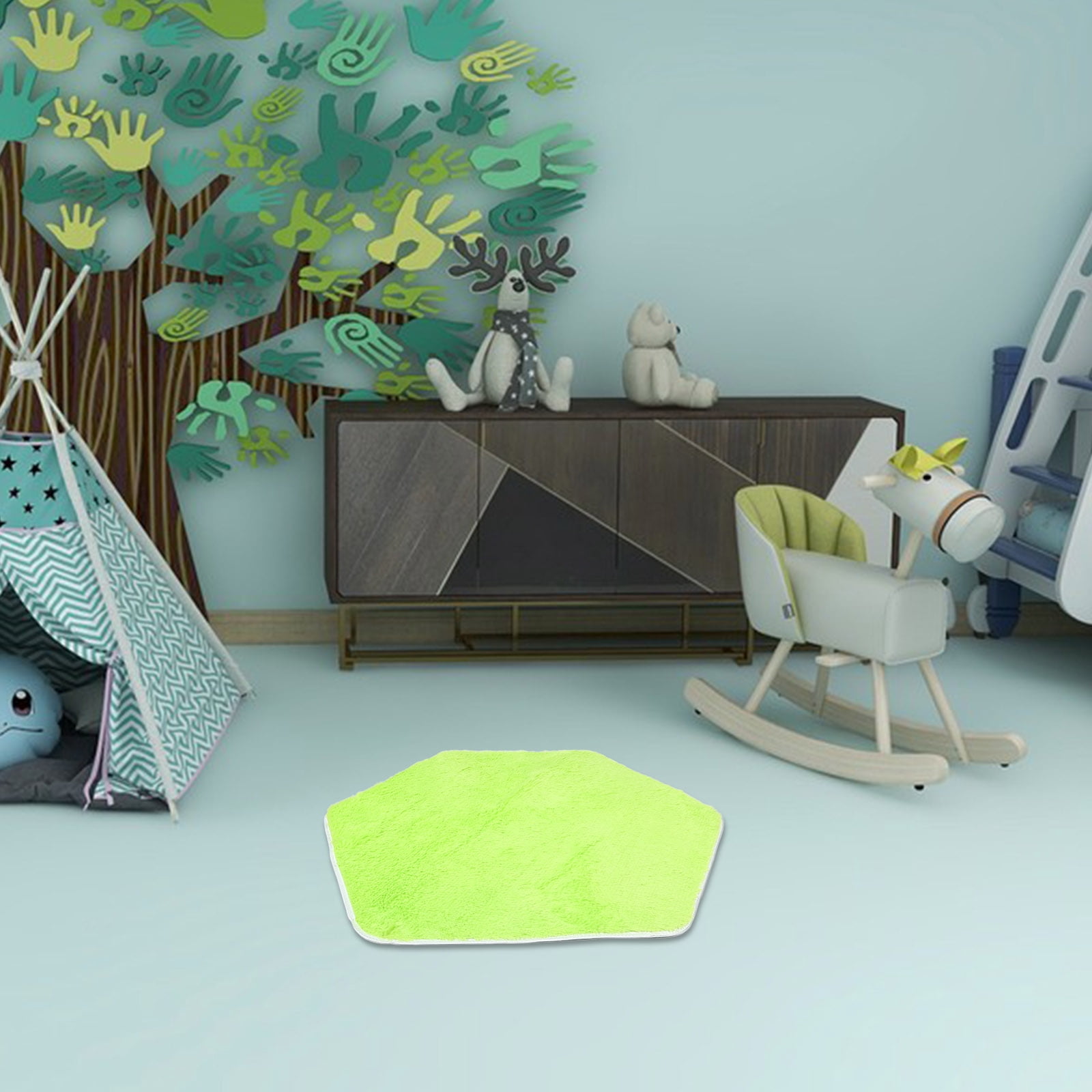 Raindrops Hemoton Hexagonal Rug for Kids Playhouse Carpet Ground Mat ...