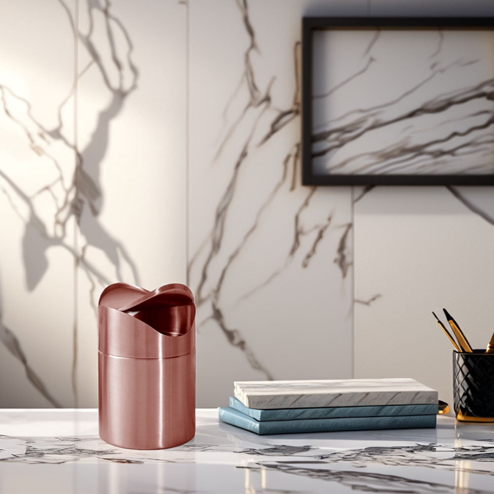 Raindrops Hemoton Small Table Trash Can with Press Lid 1 Set Mini Waste ...